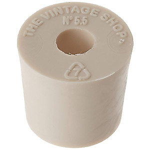 Midwest Homebrewing and Winemaking Supplies - HOZQ8-028 Rubber Stopper- Size 5.5- Drilled, Silver, 1 Count (Pack of 1)