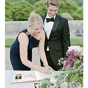 Jowaia Wedding Guest Book - Guest Book for Wedding Reception, Baby Shower, Birthday, Anniversary and Special Day - Registry Guestbook for Guests to Sign in and Add Photos with 110 Lined Pages (Cream)