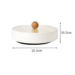 MagiDeal Candy Storage Box Multi Functional Accessories with Clear Lid Serving Trays Fruit Plate Storage Container Practical Storage Box for Wedding, White(with Base)