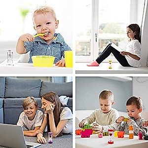 EMDMAK Sand Timer, Acrylic Hourglass Timer Colorful Sandglass Timer 1 min/2 mins/3 mins/5 mins/10 mins/15 mins Sand Clock Timer for Games Classroom Home Office(Pack of 6)