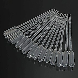 Transfer Pipettes 100PCS Liquid Dropper Plastic Pasteur Disposable Graduated Pipetting Clear White (10ml)