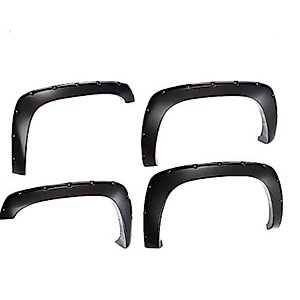 Bushwacker Pocket/Rivet Style Front & Rear Fender Flares | 4-Piece Set, Black, Smooth Finish | 31925-02 | Fits 2005-2011 Toyota Tacoma w/ 6.1' bed