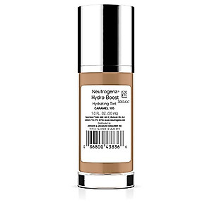 Neutrogena Hydro Boost Hydrating Tint with Hyaluronic Acid, Lightweight Water Gel Formula, Moisturizing, Oil-Free & Non-Comedogenic Liquid Foundation Makeup, 105 Caramel Color 1.0 fl. oz (Pack of 2)