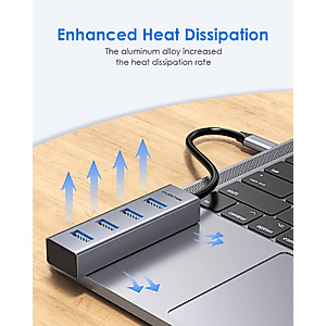 LENTION 4-in-1 USB C Hub, 4 USB 3.0 Ports, USB C to USB A Multiport Adapter for 2023-2016 MacBook Pro, Mac Air & Surface, iPad Pro, Chromebook, More, Stable Driver Certified (CB-C22s, Space Gray)