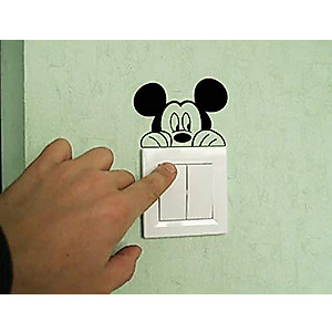 Light Switch Cool Decals | Baby room Stickers (9 x 3.5, Mickey & Minnie)