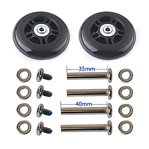 F-ber Luggage Suitcase Wheels 63x24mm/2.48" x0.94'' w/ 6mm ABEC 608zz Bearings, Inline Outdoor Skate Replacement Wheels, Set of (2) Wheels (OD:63 W:24 ID:6 Axles:35 & 40mm)