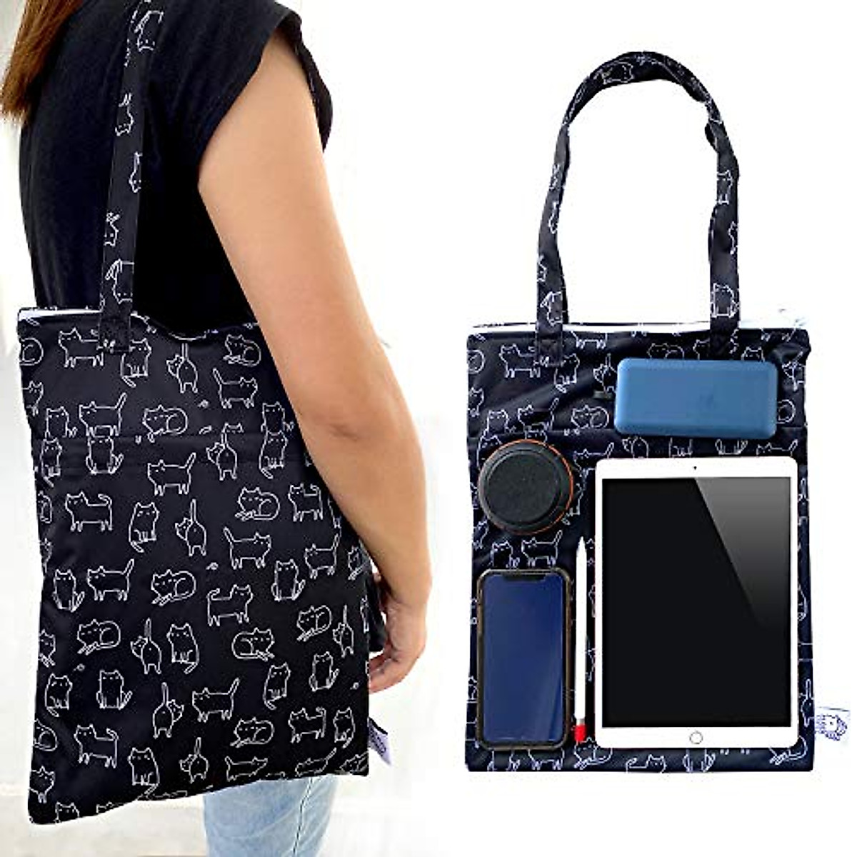 3pcs Waterproof Reusable and Washable Wet Dry Bag Baby Clothes Diaper Stroller Water Resistant Swimsuit Travel Toiletries Pouch Yoga Gym Laundry Shoe Beach Electronic Product Small Medium Large Cat