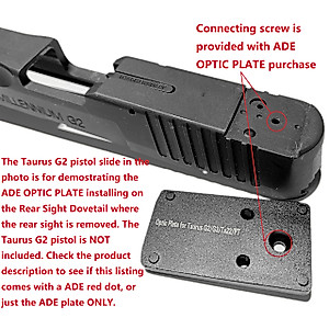 Ade Advanced Optics RD3-006 Green Dot Sight + Optic Mounting Plate for Taurus PT111 G2, Millennium G2, G2C, G3 with Original Rear Sight, PT140 G2, PT709, PT740, TX22 + Pictinny Plate