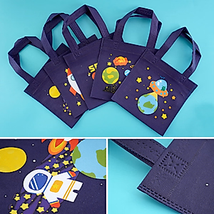 BANBALLON 20 PCS Outer Space Party Favor Bags Space Non-Woven Gift Bags Treat Gift Bags For kids Birthday Party Outer Space Theme Party Baby Shower Goodie Bags Supplies