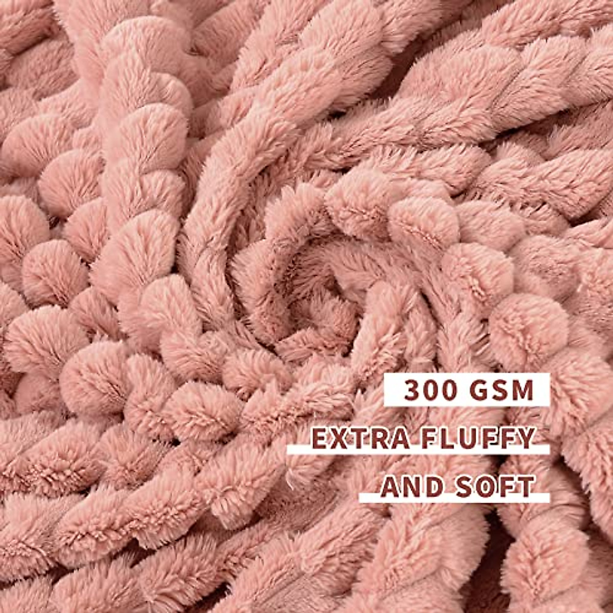 FY FIBER HOUSE Fleece Throw Blanket for Couch 300GMS Super Soft Plush Fuzzy Blankets Lap Blanket for Office Sofa, 50x60 Inches, Pink