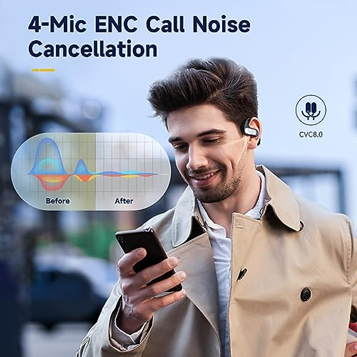 OpenRock Pro Open Ear Headphones, Bluetooth 5.2 Wireless Earbuds, 46 Hours Playtime with Charging Case, Extra Deep Bass, IPX5 Waterproof, for Sports, Gaming, Office, Running, Cycling, Driving, Hiking