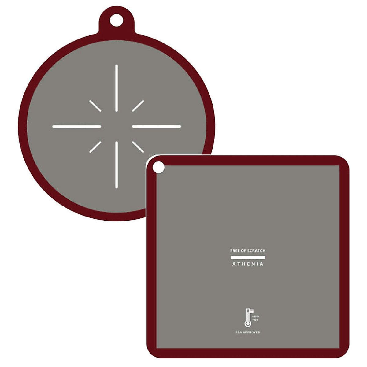 Athenia Premium FS Induction Cooktop Mat, Silicone Non-Slip Pad, Scratch Protection, Anti-Pollution, Easy to Clean, Heat Resistance upto 420℉ (Round 8.7", Square 9.8")- 1 Set (Round 1pc+ Square 1pc)