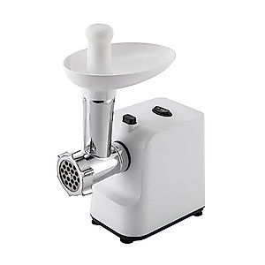 Meat Grinder, 1000W Stainless Steel Sausage Maker with 3 Plates, Sausage Stuffer Tube and Food Pusher, Meat Grinder Electric, for Home & Kitchen (White)