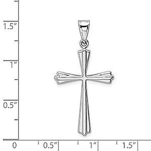 IceCarats 14K White Gold Holy Cross Necklace Religious Pendant Jesus Christ Charm Only