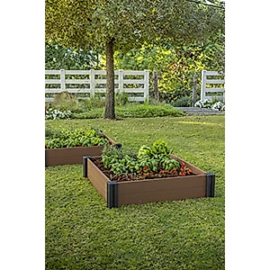 Keter Vista Modular Raised Garden Bed Durable Outdoor Planter for Vegetables Flowers, Herbs, and Succulents, Brown