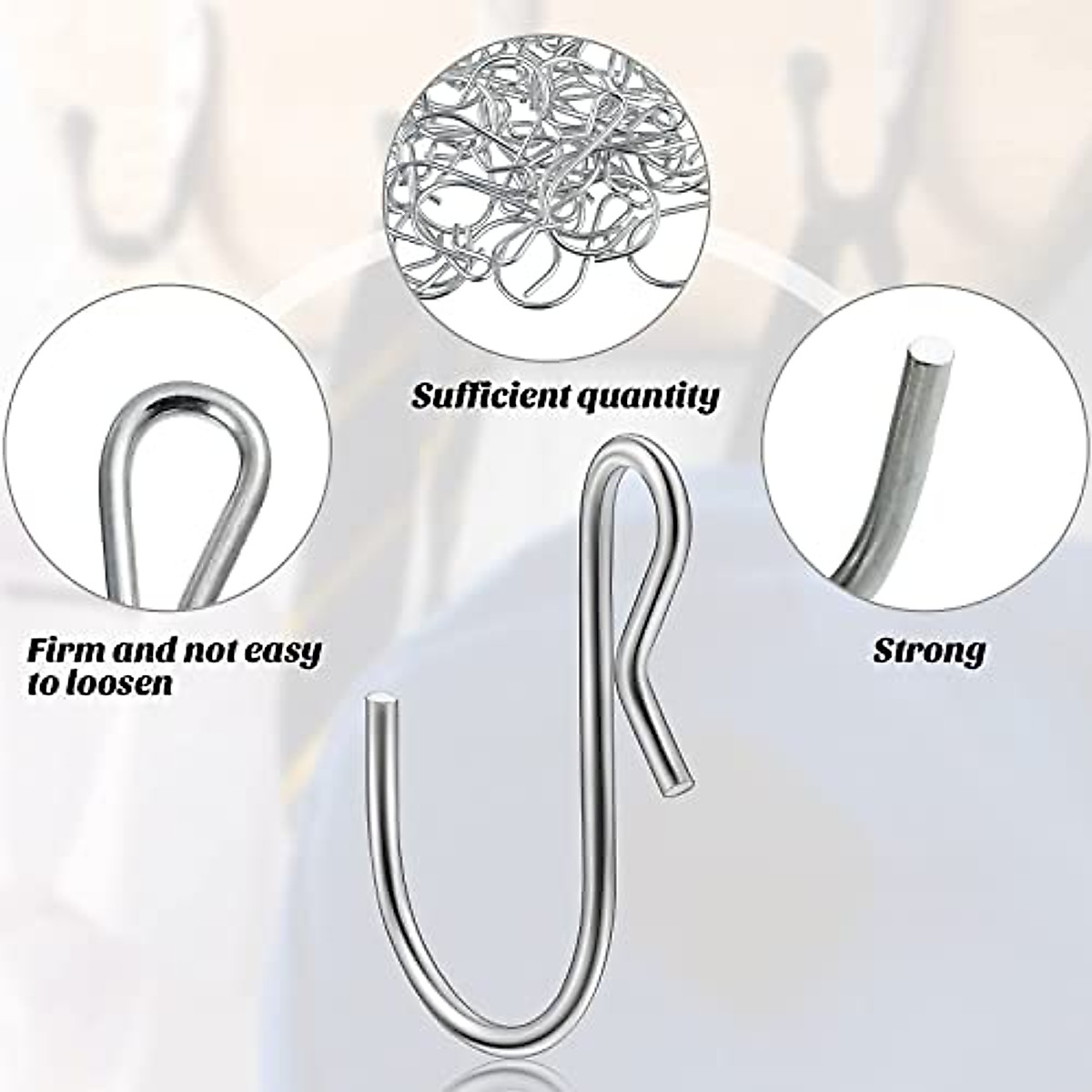 Funrous S Shaped Metal Hooks Clip, S Shaped Hooks Stainless Steel Metal Hangers, Suitable for Indoor and Outdoor, Bathroom, Kitchen Lights, Hanging Hooks for DIY Crafts, Key Chain, Silver (80 Pieces)