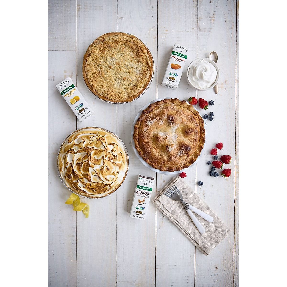 Watkins Organic Pure Almond Extract, Non-GMO, Kosher, 4 oz. Bottle, 1-Pack