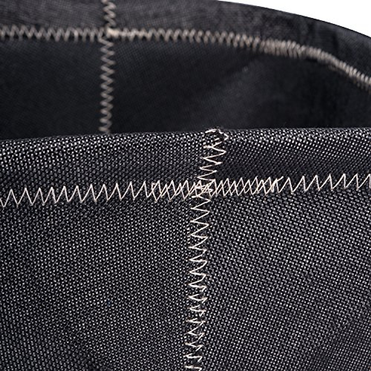 DII Variegated Trapezoid Storage Bin, Zig Zag Stitch, Black, Medium