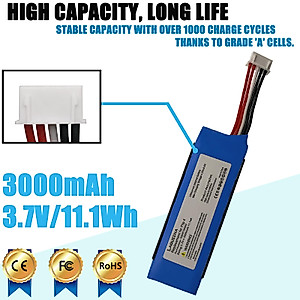 LAQUEENA GSP872658G 4000mAh Battery Compatible with JBL Flip 4, Flip 4 Special Edition Waterproof Bluetooth Speaker with Tools Battery Part NO Flip4 GSP872693 01 3.7V