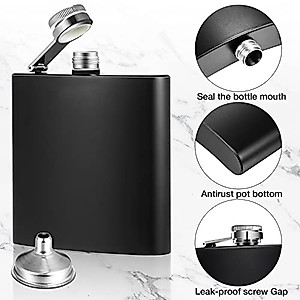 20 Pieces 6 oz Stainless Steel Flask with Funnel Hip Flask for Liquor Leak Proof Camping Drinking Pocket Flasks Black and Silver Flask Set for Men Groomsmen Bridal Women Wedding Party Supplies