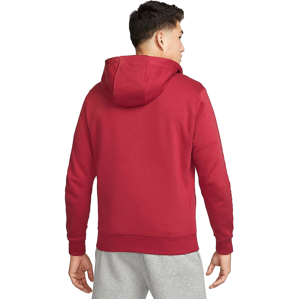 Nike "Sportswear Club Fleece Men's Full-Zip Hoodie (BV2645-690) Pomegranate, Size: Small