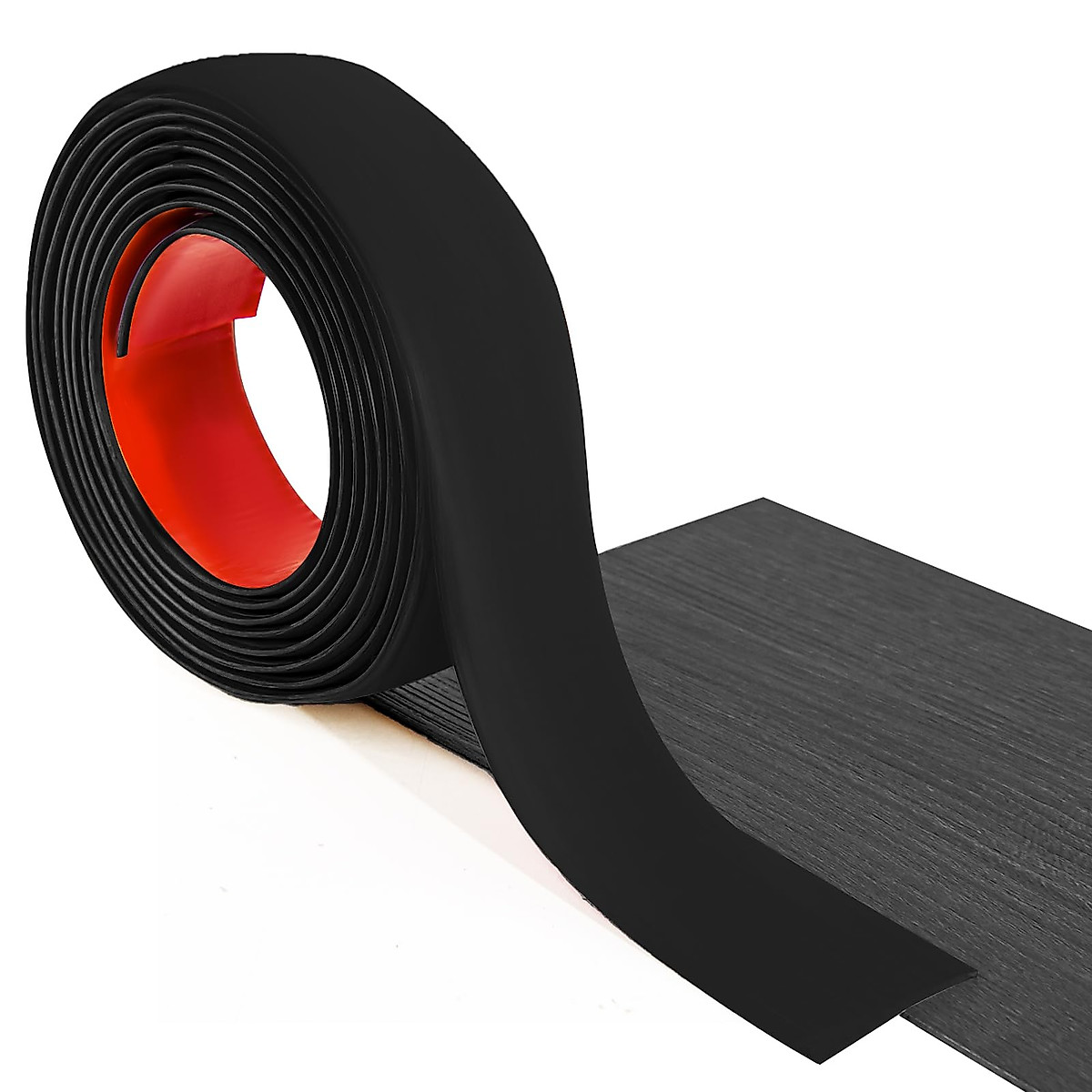 Art3d Self Adhesive Vinyl Transition Strip, Laminate & Tile Strip, Flat Divider for Floor Gaps (4 FT, 1.57in, Black)