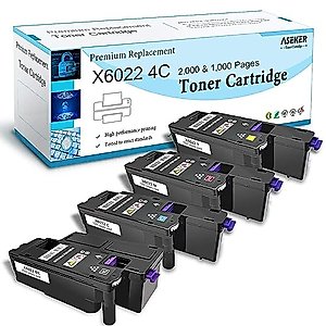 ASEKER Phaser 6022 Remanufactured Toner Cartridge Replacement for Xerox WorkCentre 6027 6025 Phaser 6022 6020 (1 Black 106R02759, 1 Cyan 106R02756, 1 Magenta 106R02757, 1 Yellow 106R02758, 4 Pack )