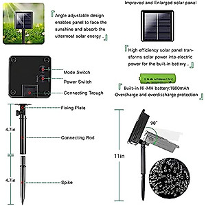 iBaycon Solar Christmas Lights Outdoor, 200 LED 72ft Orange Solar Lights, 8 Modes Waterproof Christmas Solar String Lights for Halloween Garden, Patio, Fence(Orange)