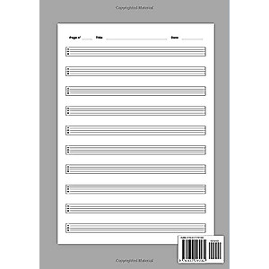 Bass Guitar Tabs: Blank manuscript music pages with Tab lines for 5 string bass