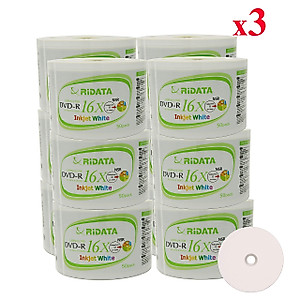 1800 Pack Ridata DVD-R 16X 4.7GB 120 Min White Inkjet Hub Printable Blank Data Video Media Recordable Disc