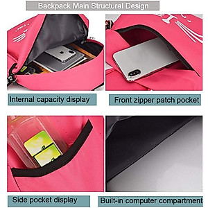 Hotmiss College Student Cute Cat Ear Canvas School Laptop Backpack Bags for Boys Girls Lightweight Daypack Travel Bag