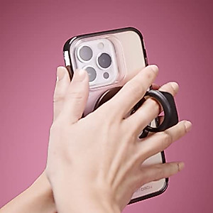 Gear4 ZAGG Ring Snap 360, Magnetic Ring Accessory – 360 Degree Rotation, Secure Hold with Kickstand – Super Strong Magnet for iPhone 14/14 Plus/ 14 Pro/ 14 Max Pro Black