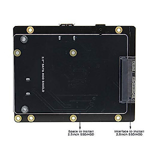 Geekworm X820 V3.0 2.5“ SATA HDD/SSD Storage Expansion Board, USB 3.0 Mobile Hard Disk Module for Raspberry Pi 3 B+/3B&2.5 Inch SATA HDD/SSD