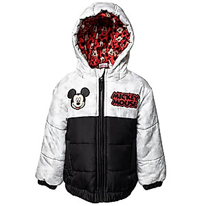 Disney Mickey Mouse Toddler Boys Zip Up Winter Coat Puffer Jacket 5T