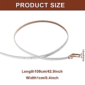Uoeo Set of 10 Womens Thin Belts Women Skinny PU Leather Belt Adjustable Thin Waist Belt