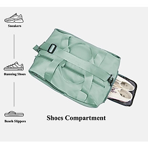 Romansong Sports Gym Bag for Women,Travel Weekender Bags with Shoe Compartment for Women,Dry and Wet Separation Swim Beach Bag Yoga Bag Duffel Bag