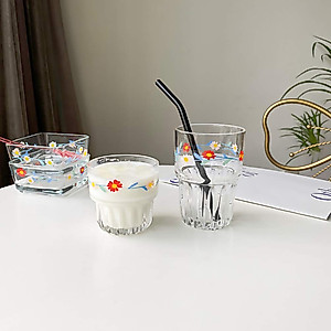 Hemoton 4PCS Romantic Water Glasses Drinking Glasses Tumblers Vintage Glassware for Juice Beverage Beer Cocktail Red