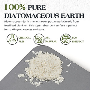 AOTASO 12x16 inch Stone Drying Mat for Kitchen Counter Gray Super Absorbent Dish Drying Mat Diatomaceous Earth Quick Dry Dish Mat（1 Pc ）