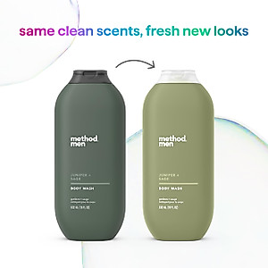 Method Men Body Wash, Juniper + Sage, Paraben and Phthalate Free, 18 FL Oz (Pack of 6)