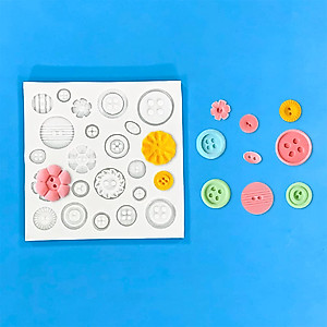 Button Shape Silicone Fondant Mold for Cake, Candy Chocolate Gumpaste Resin Button Making Mold