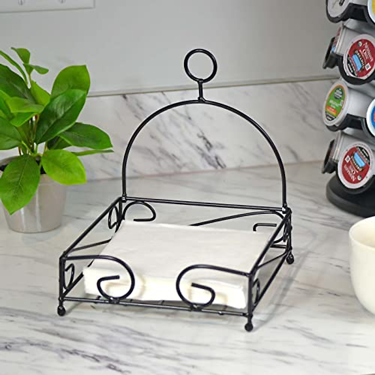 PSW - Kitchen Accessories Napkin Holder Metal Square Luncheon Home Flat 7" - Black Product SKU: SZ-6022
