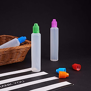 BENECREAT 18 Pack 2oz/60ml Plastic Squeeze Dropper Bottle Thin Tip Bottle with Childproof Caps, 4 Funnel and 2 Dropper for Glue DIY Craft