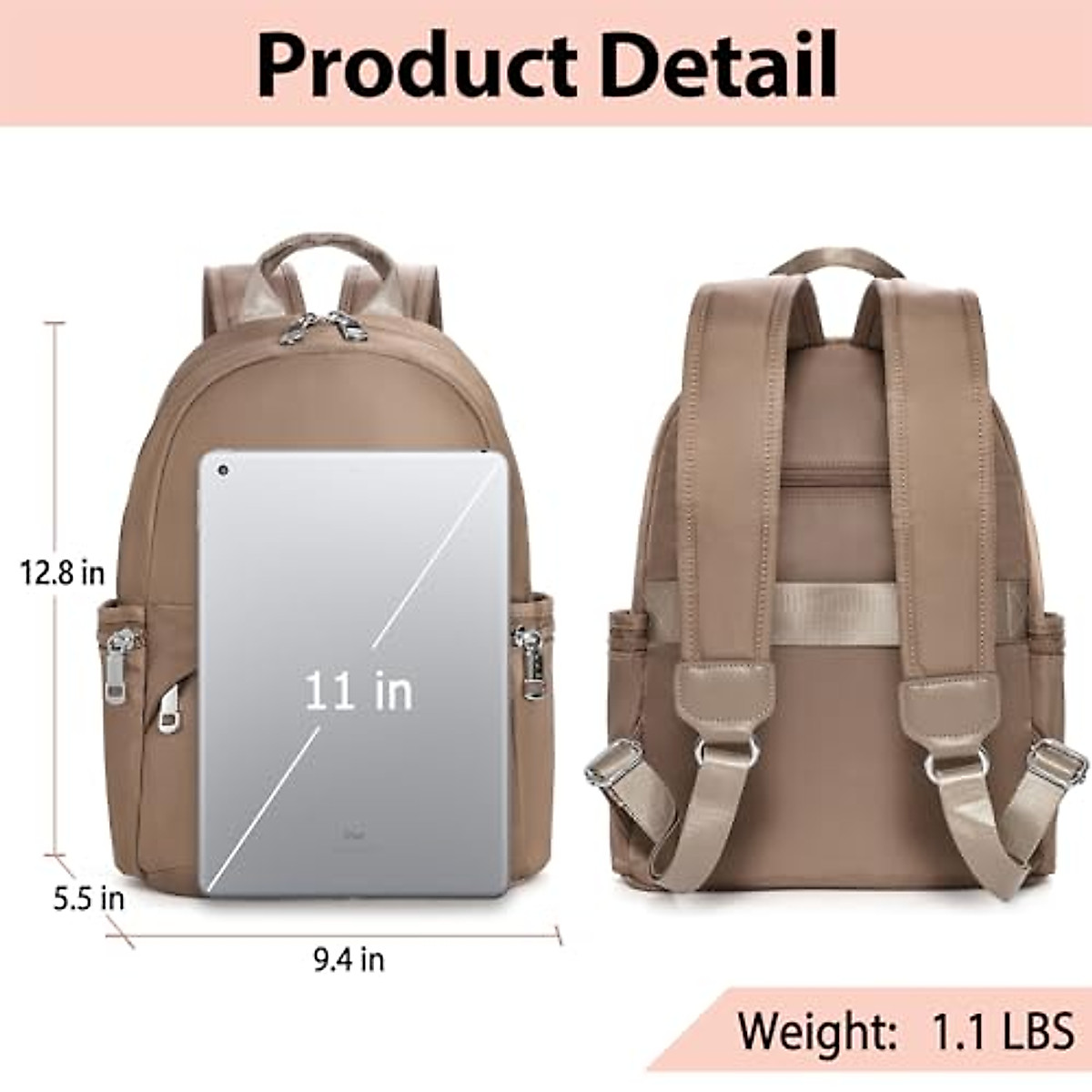 BLUEFATTY Mini Backpack Purses For Women Small Backpack Purse Ladies Fashion Small Daypacks Waterproof Back Pack For Girls（Mini Brown）