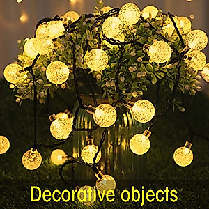beenSOLE Solar String Lights Outdoor, 30.6ft 50 LED Crystal Globe Cafe Lights with 8 Lighting Modes, Waterproof Solar Powered Patio Lights for Outdoor Garden Yard Porch Party Decor (Warm White)