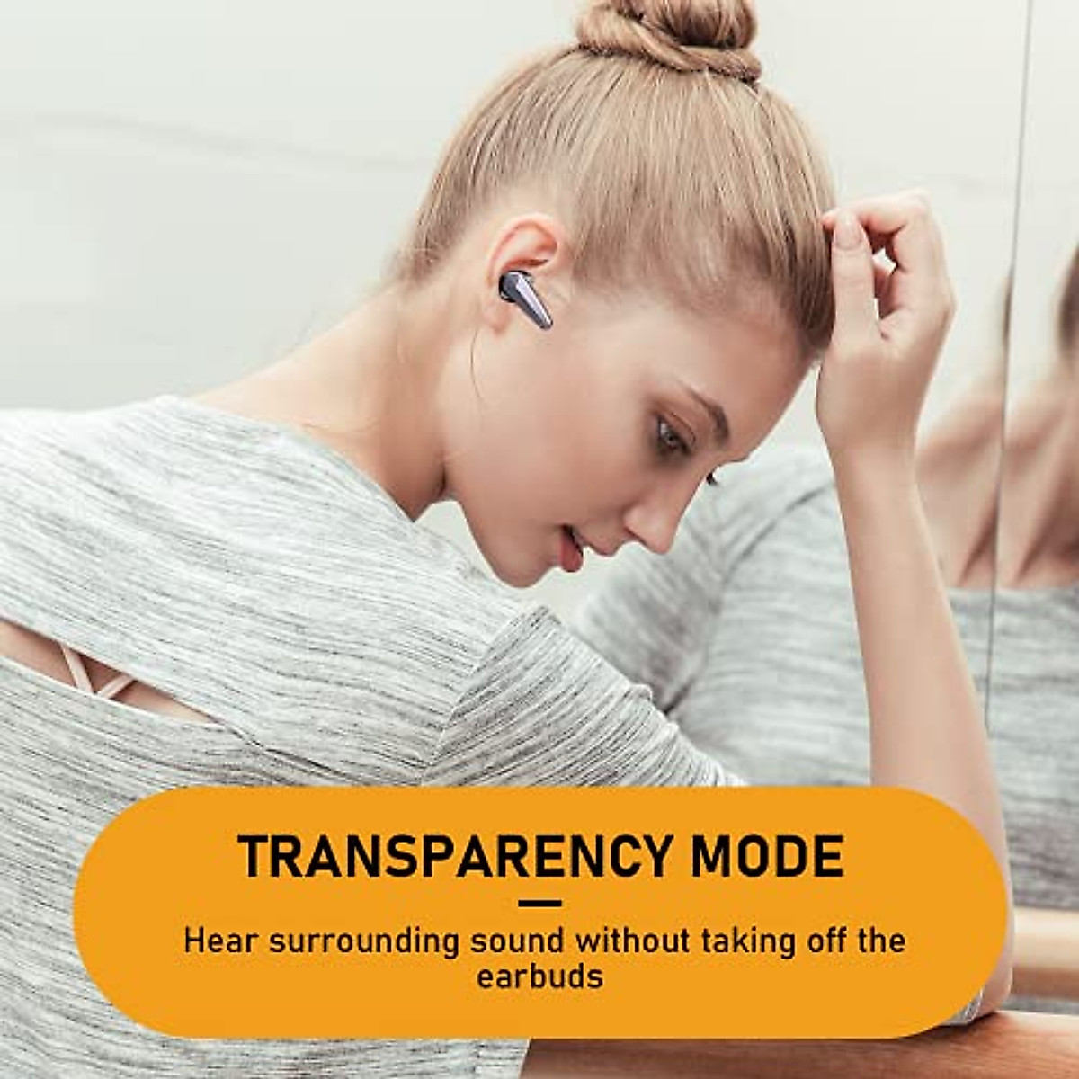 Active Noise Cancelling Wireless Earbuds, ANC Bluetooth 5.0 Headphones with Charging Case, Touch Control, Built-in 4 Mic Earphones, Deep Bass, 30H Playtime, Waterproof Headset for Android iOS