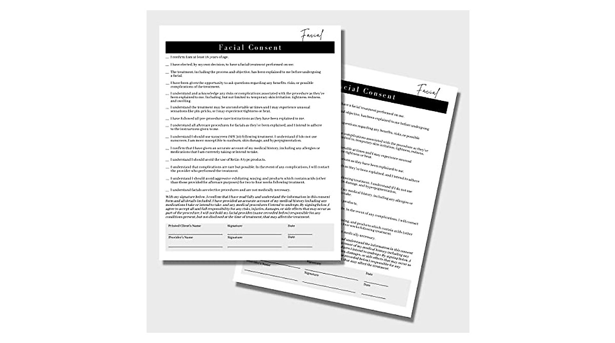 Facial Intake & Consent Forms Pack | Professional Esthetic Forms