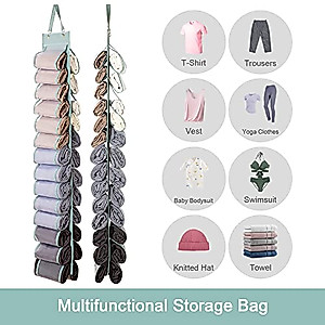 Legging Organizer Storage, T-Shirt Organizer, Hanging Closet Organizer, Hanging Clothes Organizer with 26 Roll Compartments for Yoga Pants, Tank Top, Towel, Underwear, Shirt (Grey)