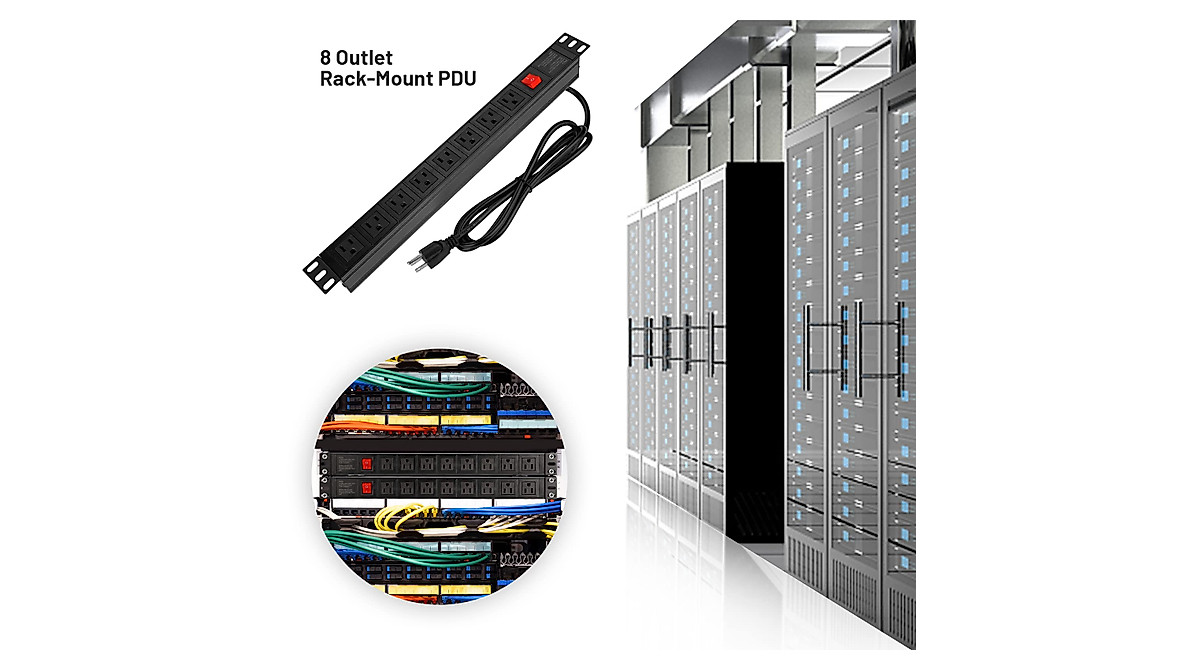 BTU Power Strip Surge Protector for Server Racks | Heavy Duty 8 Outlets