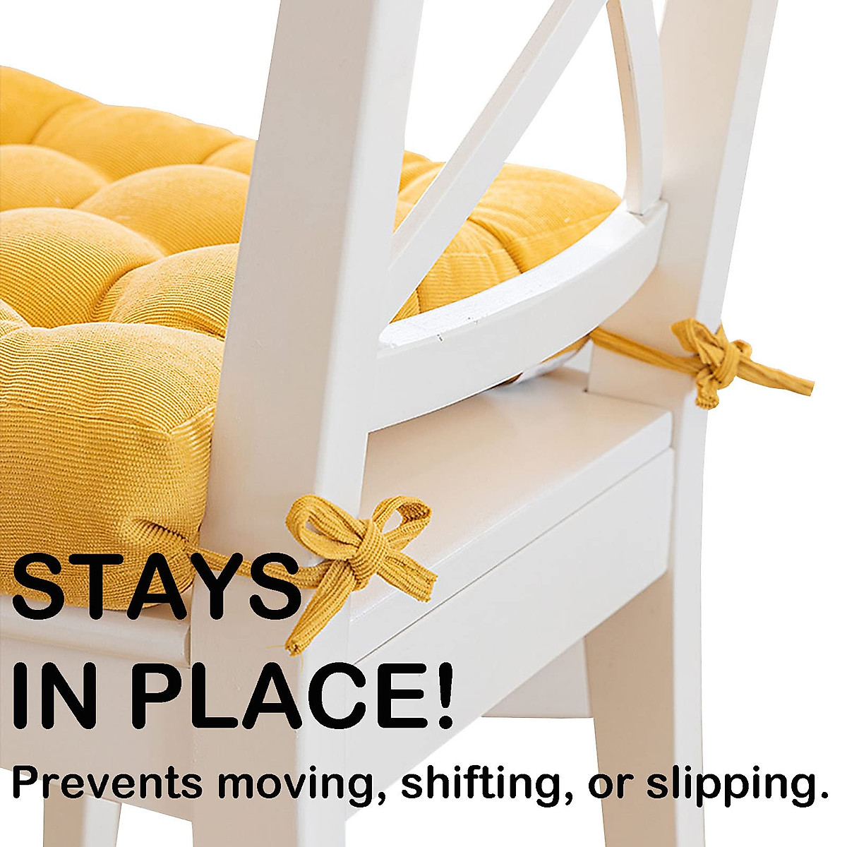 WJXBoos Chair Pads Dining Chair Cushion with Ties,Soft Thick Seat Pads Tatami Cushion Futons Pillow for Office,Home or Car Sitting (Blue1,24"*24"*4")