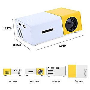 Mini Led LCD Projector, 600 Lumen, 3.5Mm Audio, 320X240 Pixels, Hdmi USB Mini Projector, 20-60 Inch Projection, Home Media Player, 1080P Hd Projection,Black